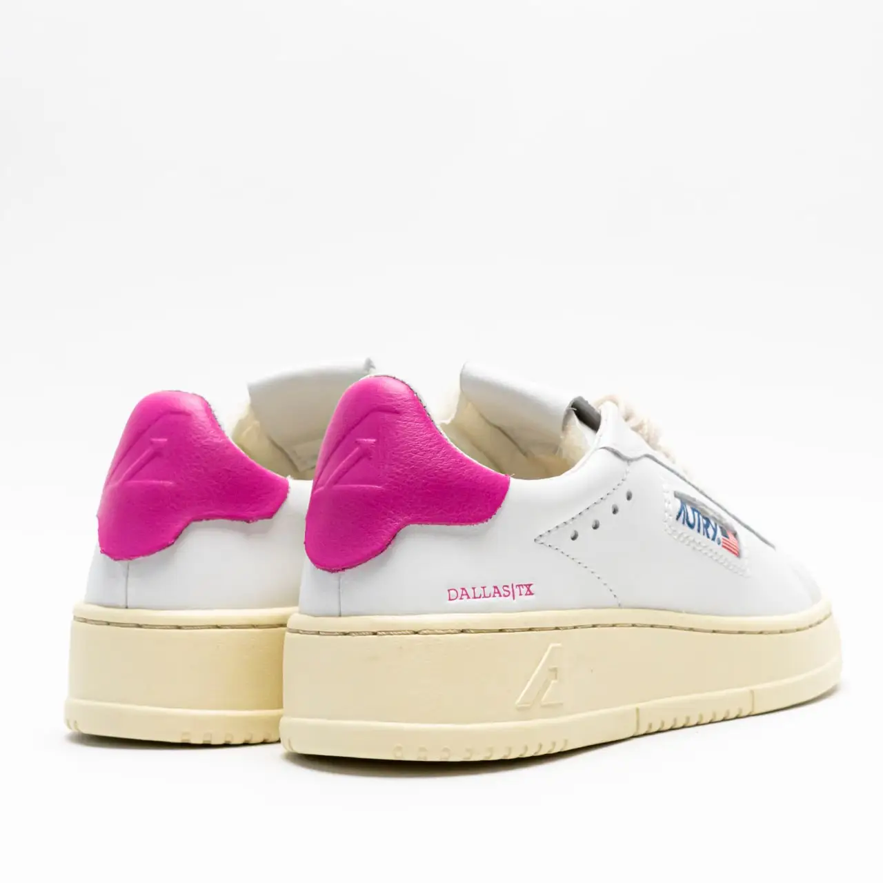 Autry Dallas Low-Top Sneakers Leather White Pink Women Autry Dallas Low-Top Sneakers Leather White Pink Women