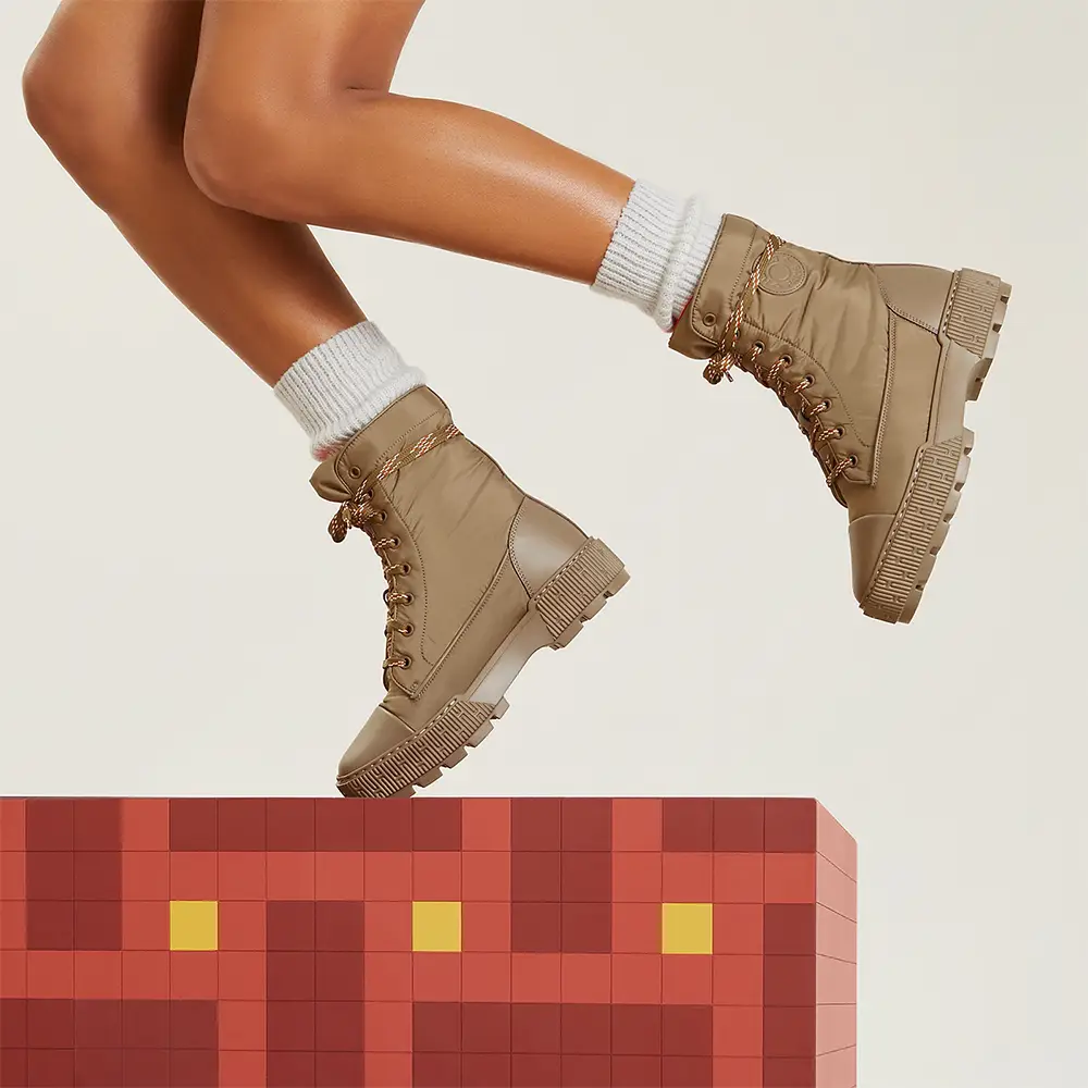 Hermès Fresh Parachute Light Fabric and Calfskin Ankle Boots Hermès Fresh Parachute Light Fabric and Calfskin Ankle Boots
