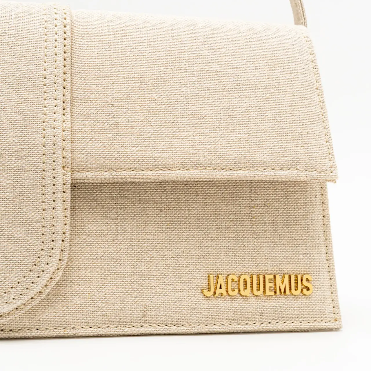 Jacquemus Le Bambino Long Linen Leather Shoulder Bag Light Jacquemus Le Bambino Long Linen Leather Shoulder Bag Light