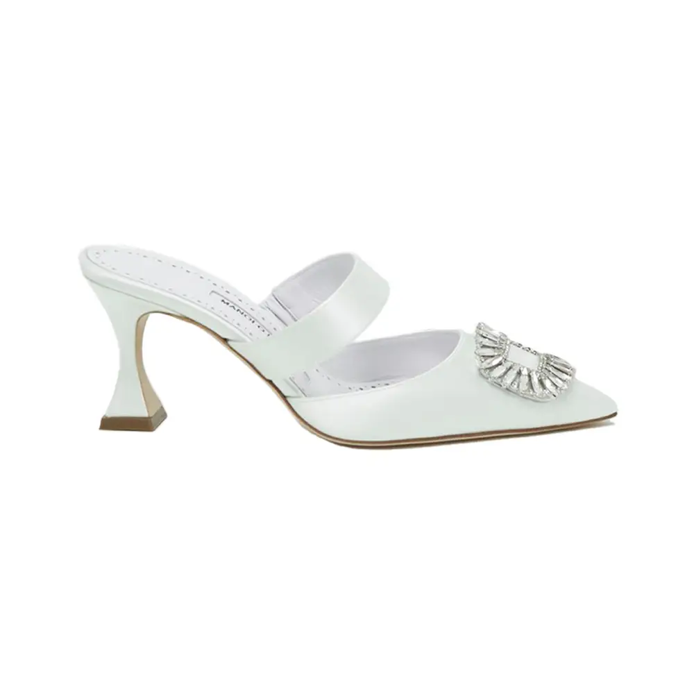 Manolo Blahnik Scapetamu 70 Mules Heels Crystal Embellished Manolo Blahnik Scapetamu 70 Mules Heels Crystal Embellished