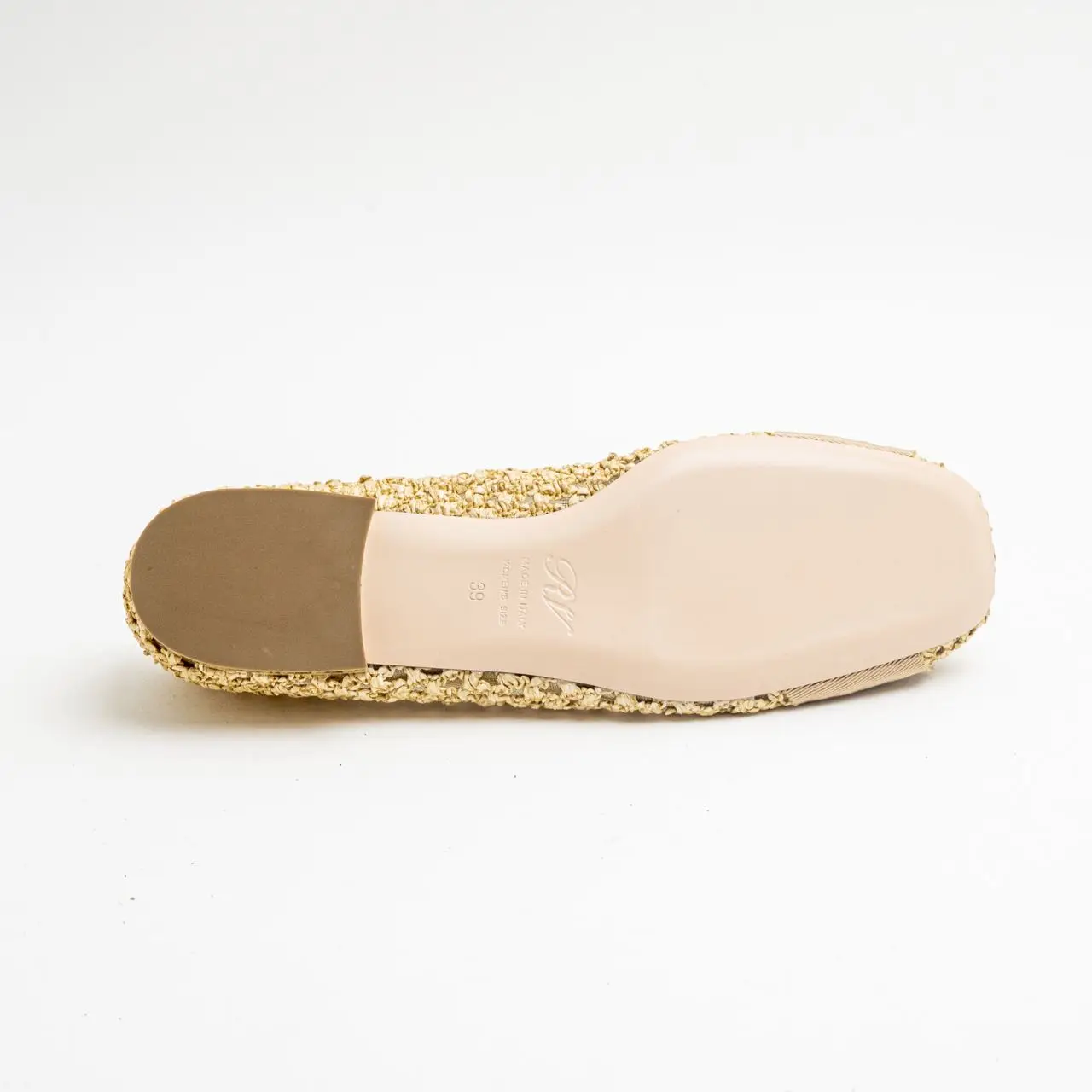 Roger Vivier Très Vivier Strass Buckle Raffia Ballerina Roger Vivier Très Vivier Strass Buckle Raffia Ballerina