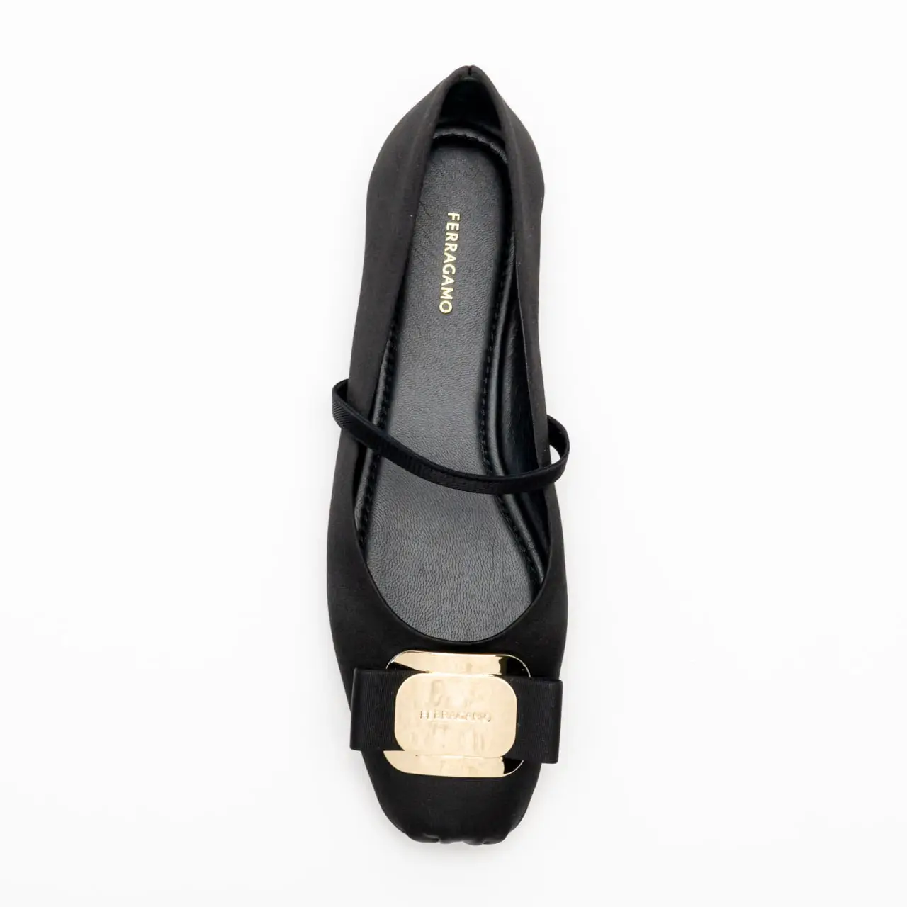 Salvatore Ferragamo Zina New Vara Plate Satin Ballet Flats Salvatore Ferragamo Zina New Vara Plate Satin Ballet Flats