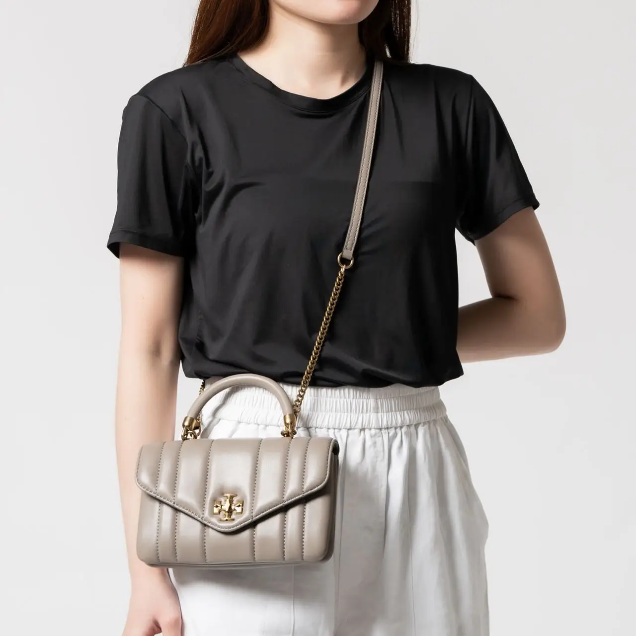 Tory Burch Kira Top Handle Bag Mini Gray Heron Ghw – voilà.id Tory Burch Kira Top Handle Bag Mini Gray Heron Ghw – voilà.id